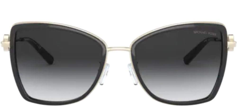 Michael Kors MK1067B - 10148G Sunglasses CORSICA LIGHT GOLD/BLACK w/Dark Grey Gradient 55mm