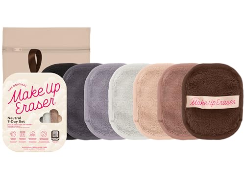 MakeUp Eraser, 7-Day Set, Erase All Makeup With Just Water, Including Waterproof Mascara, Eyeliner, Foundation, Lipstick, and More, Neutrals, 7 ct.