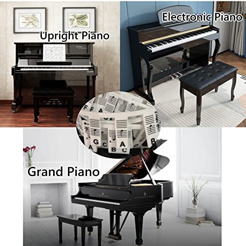 Removable Piano Keyboard Note Labels, Piano Keyboard Stickers for Beginners, 88 Key Full Size Silicone Piano Notes Guide
