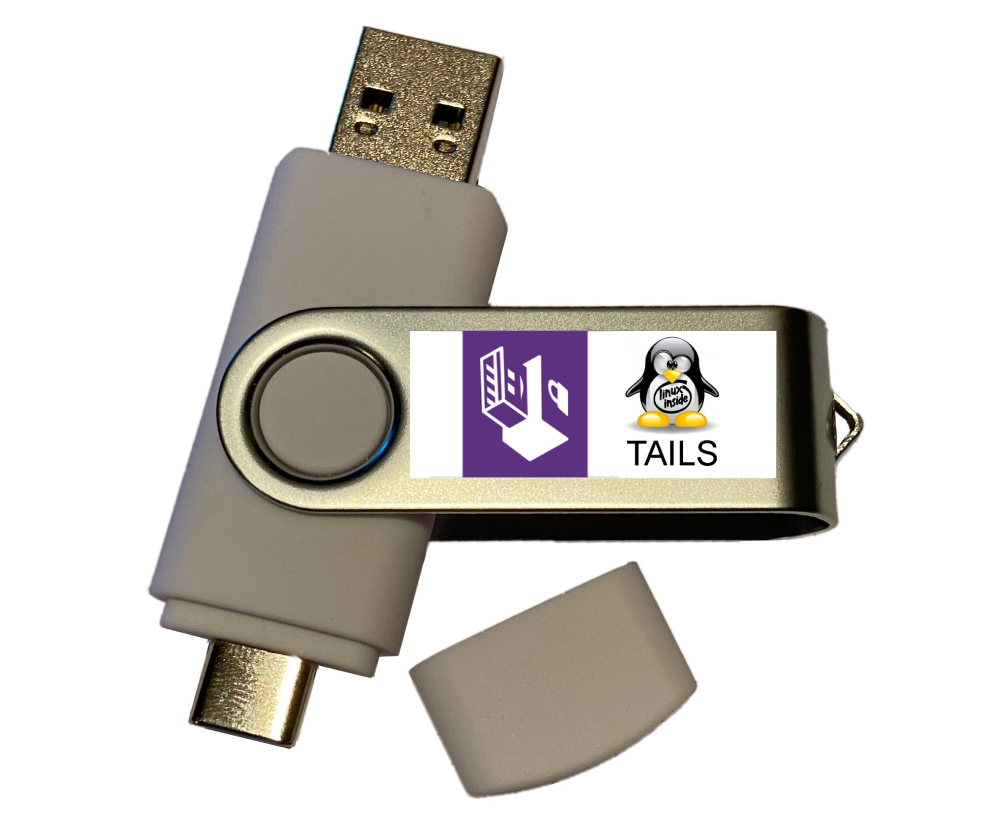 Linux Tails Operating System Install Bootable Boot Live USB Flash Thumb Drive - Use The Internet anonymously and circumvent Censorship USB-C Compatible