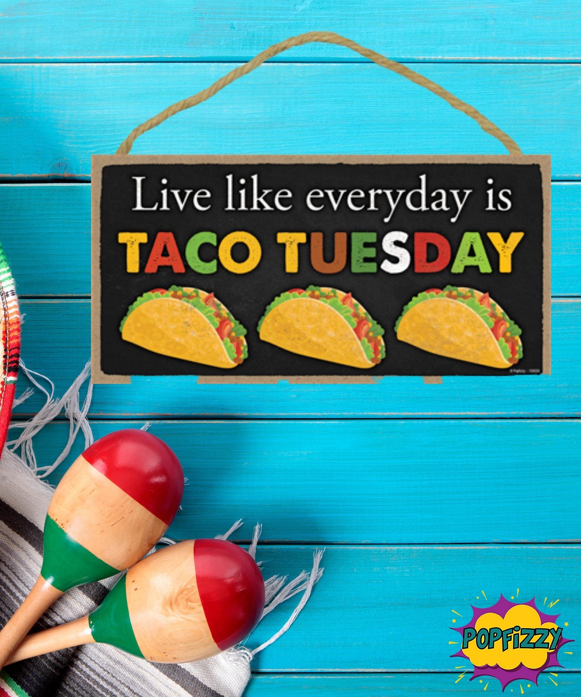 Popfizzy Tacos Sign, Taco Tuesday Sign, Funny Taco Gifts for Taco Lovers, Taco Decorations, Taco Themed Gifts