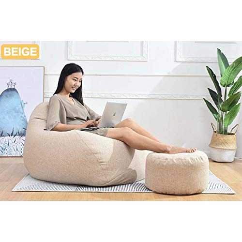 KXDTZ Mall Round Beanbag Sofas Cover Waterproof Gaming Bed Chair Seat Bean Bag Solid Color Lounger Chair Sofa (Color : Black)
