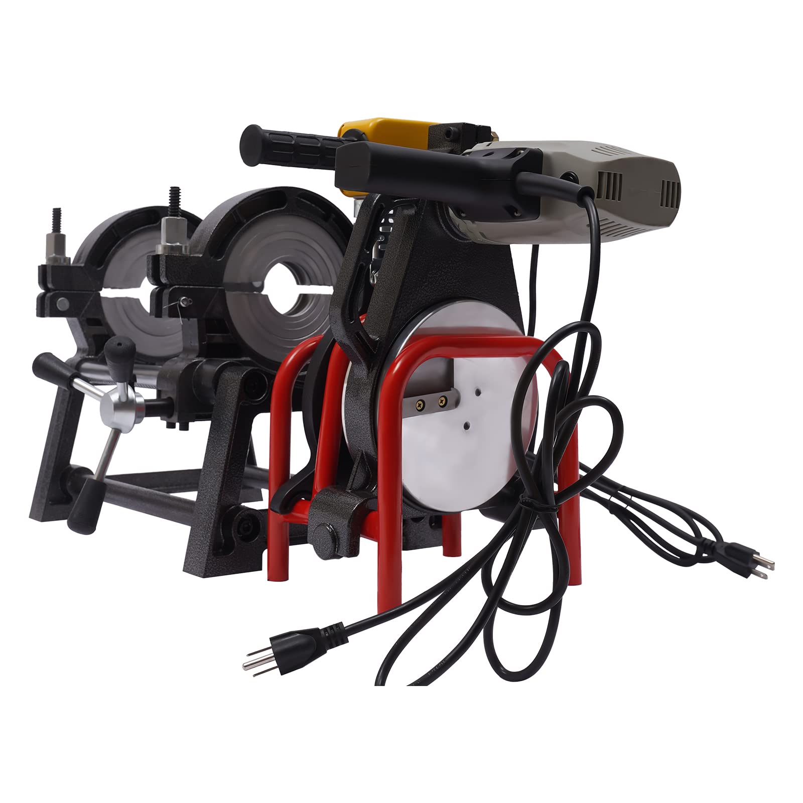 Pipe Butt Fusion Welder 2 Clamps 2.48-7.87'' Hand-Push Pipe Welder Pipe Welder Tube Butt Fusion Machine Hot Melt Solder for PE PP PB PVDF HDPE PVC (63-200)