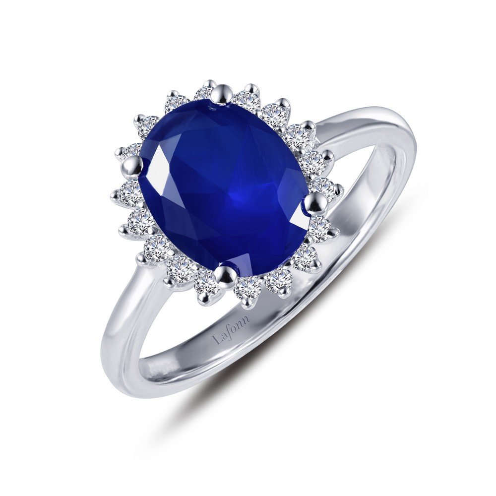 Lafonn Classic Sterling Silver Platinum Plated Lassire Sapphire Ring (2.04 CTTW)