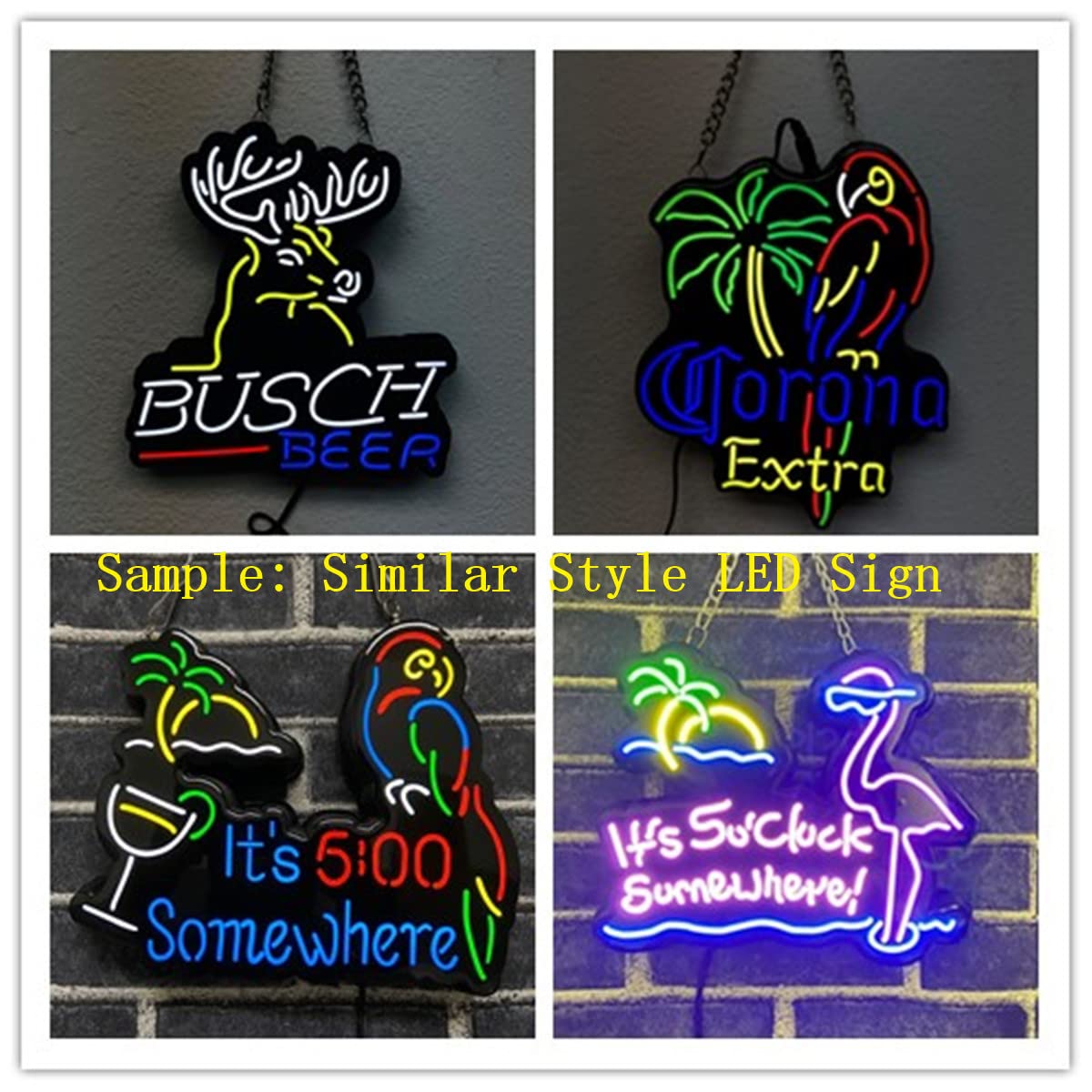 Queen Sense 10" Vivid Millers Lite Clover Shamrock LED Sign Light Lamp Cute Bright Neon Wall Decor NST095