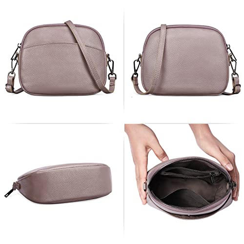 SENDEFN Leather Small Crossbody Purse Bags for Women Lightweight Dome Shoulder Handbags with Adjustable Strap
