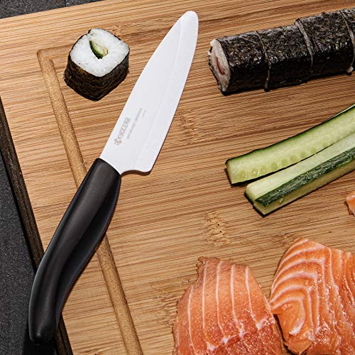Kyocera FK-3PC BK 3Piece Advanced ceramic Revolution Series Knife Set, Blade Sizes: 5.5", 4.5", 3", Black