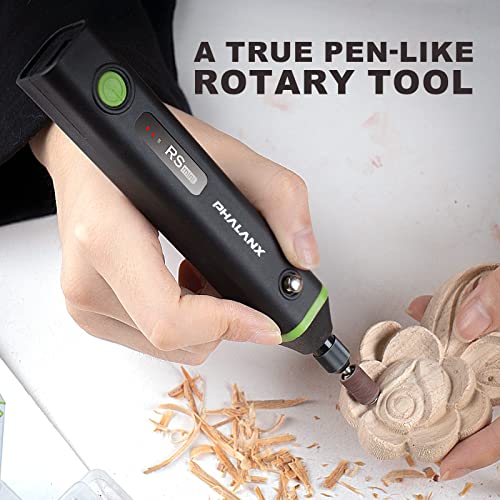 PHALANX Cordless Rotary Tool 3.7V Square Power Rotary Tool with 60 Accessories, 3-Speed and USB Charging Rechargeable Multi-Purpose Power Tool for Sanding, Polishing, Drilling, Engraving, DIY CraftsâŚ