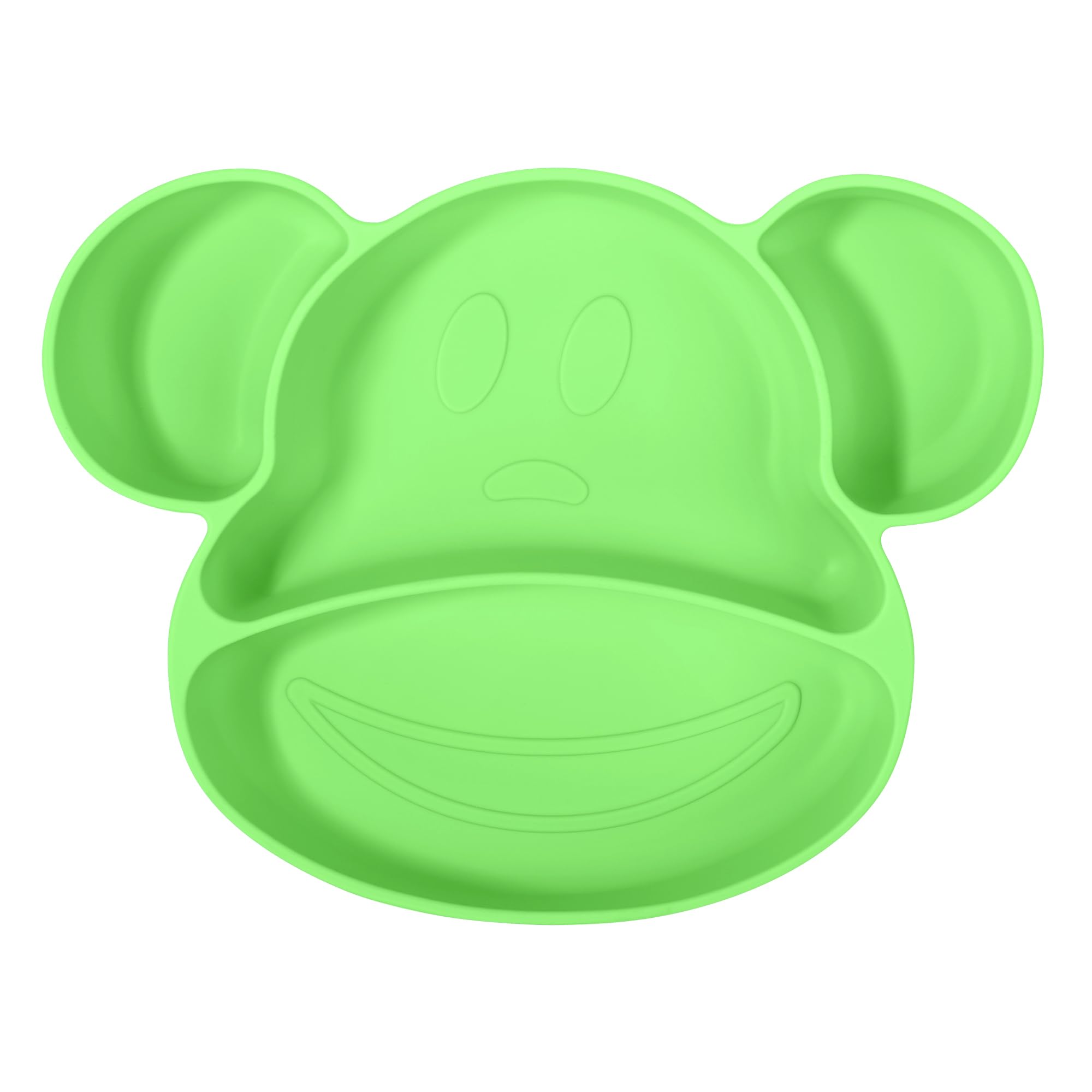 Yoofoss Toddler Plates 3 Pack - Suction Plates for Baby - 100% Silicone Baby Plates - BPA Free - Microwave and Dishwasher Safe - Divided Design - Blue,Green&Grey