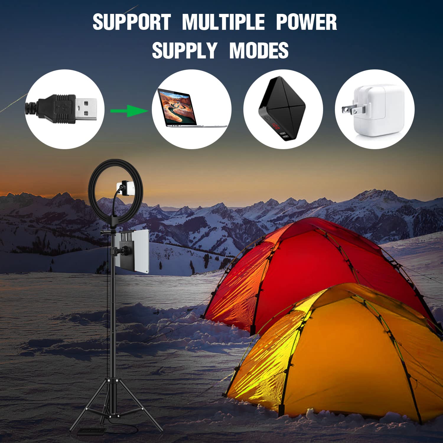 LED Ring Light with Tablet Tripod Stand Kit - 10'' Circle Ringlight with Cell Phone Holeder & Photo Selfie Remote for Tiktok YouTube Video Recording Zoom Meeting Makeup Lighting for iPad iPhone Laptop