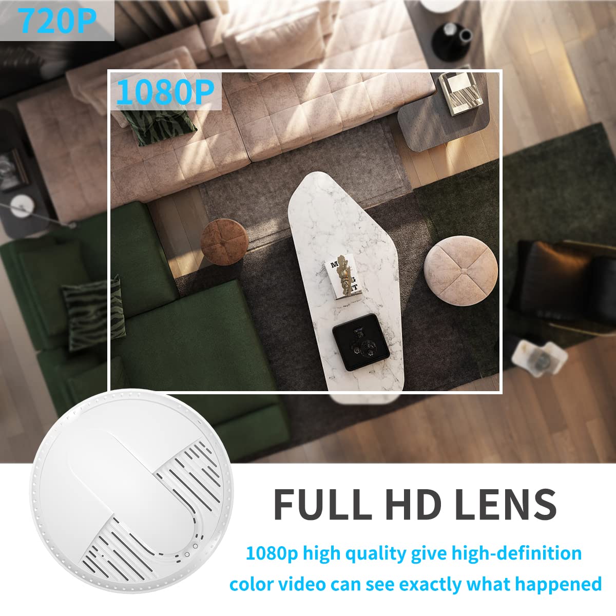 WiFi Camera in Wall Smoke Case,lizvie 1080P Wireless Security Camera with Cell Phone App,Motion Detection,Night Vision for Home and Office Surveillance, Support iOS/Android Multi-User Operation