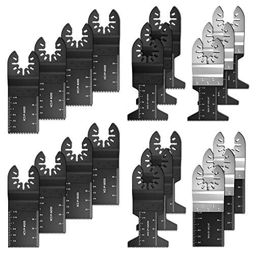 Littlegrass 20pcs Bi-Metal/Wood Universal Oscillating Saw Blades Multitool Quick Release Tool Blades For Fein Multimaster Dewal Porter Rockwell Cable Black Decker Bosch Craftsman Dremel Chicago