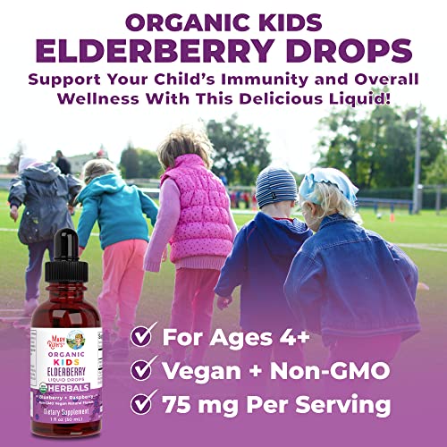 MaryRuth Organics Cocomelon Kids Elderberry Syrup, USDA Organic Elderberry, Sugar Free Kids Immune Support Supplement for Ages 4-13 Years, Clean Label Project Verified®, Vegan, Gluten Free, 1 Fl Oz