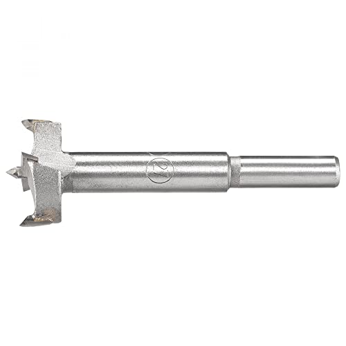 uxcell Forstner Wood Boring Drill Bit 27mm Dia. Hole Saw Carbide Alloy Steel Tip Round Shank Cutting for Hinge Plywood Wood Tool
