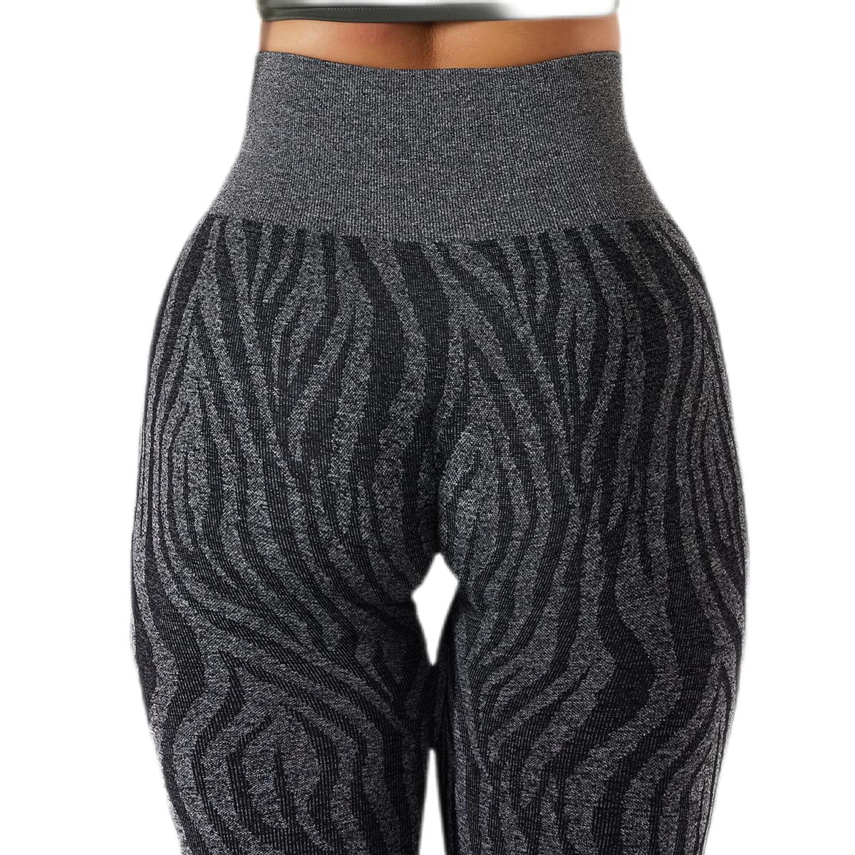 PEACH SEA Women Seamless Zebra Camo Leggings High Waisted Gym Yoga Pants
