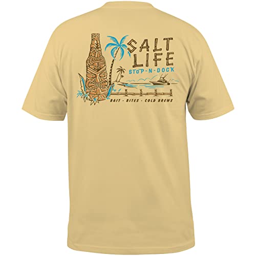Salt Life Stop N Dock Short Sleeve Classic Fit Shirt, Golden Haze, X-Large
