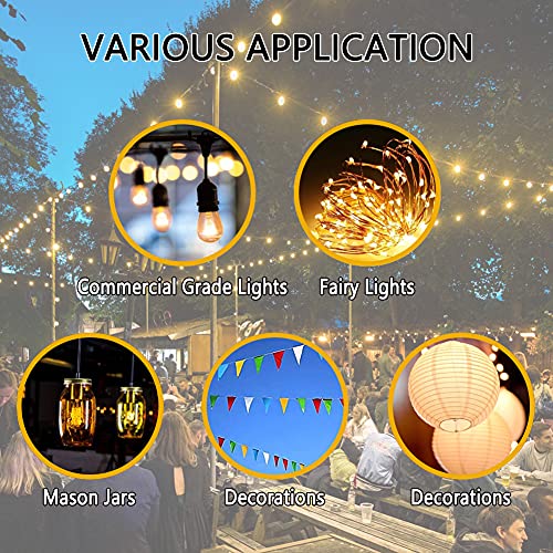String Light Poles for Outdoor Lights 2 Pack,100 Inch Height Adjustable Metal Stand Pole with Hooks Hanging Lights,Garden, Backyard, Patio Lighting Parties, Wedding (Black)