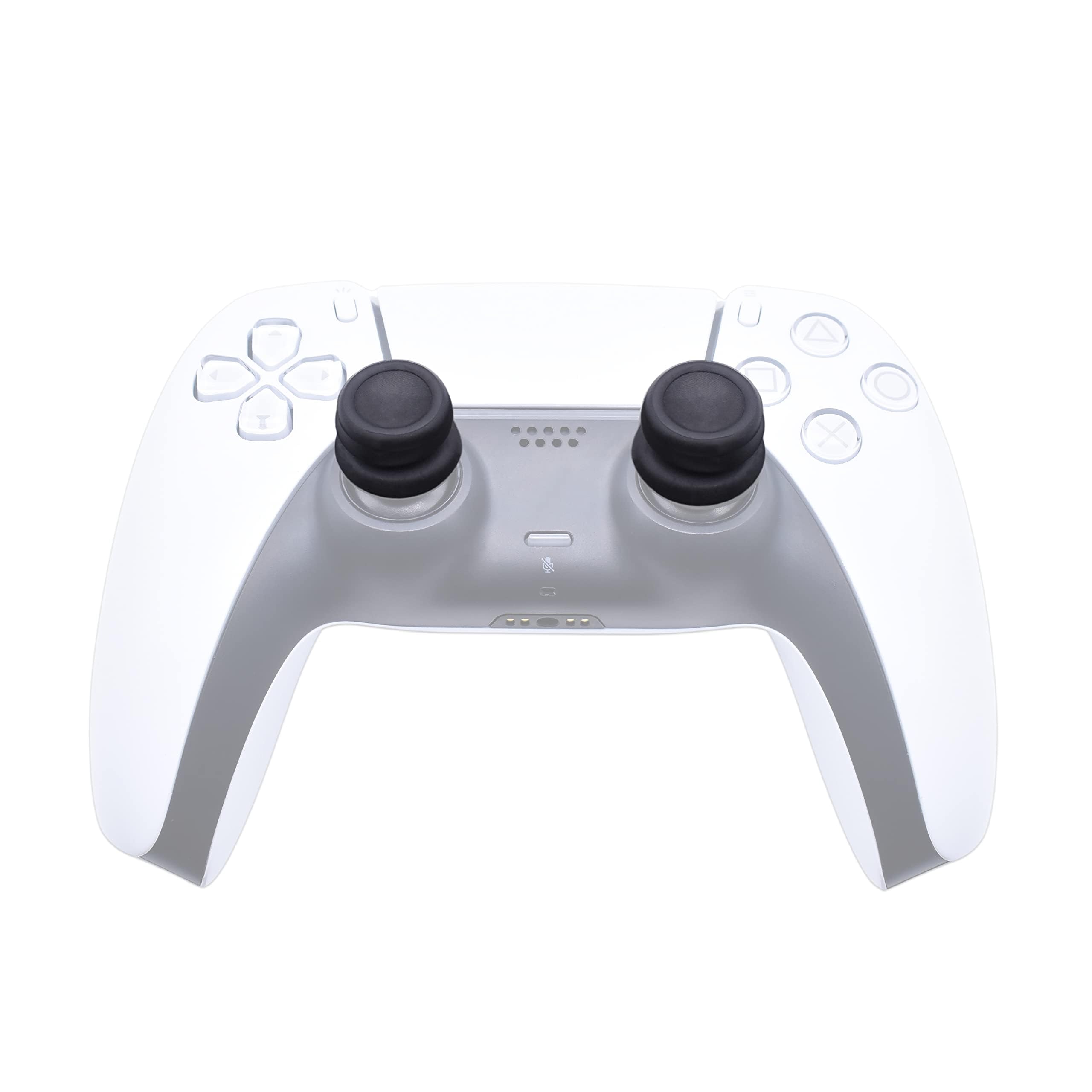 Setex Gecko Grip, 2 High Rise Thumbstick Grip Covers, for PlayStation PS5, PS4, Xbox One, Switch Pro, Steam Deck, Anti-Slip Microstructured Analog Stick Thumb Grips, Black, Covers Only