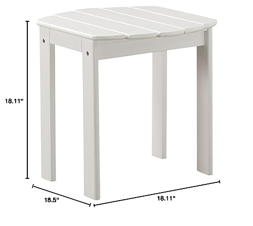 Linon Adirondack, White End Table, 18.5"D x 18.11"W x 18.11"H