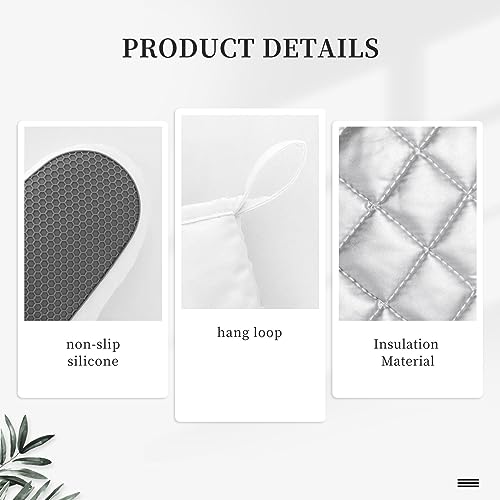 Leopard Pattern Silicone Oven Mitts Pot Holder Sets 2pcs Cute Design Washable Non Slip Kitchen Heat Resistant Mat Women's Cooking Gloves for Baking and BBQ Wear