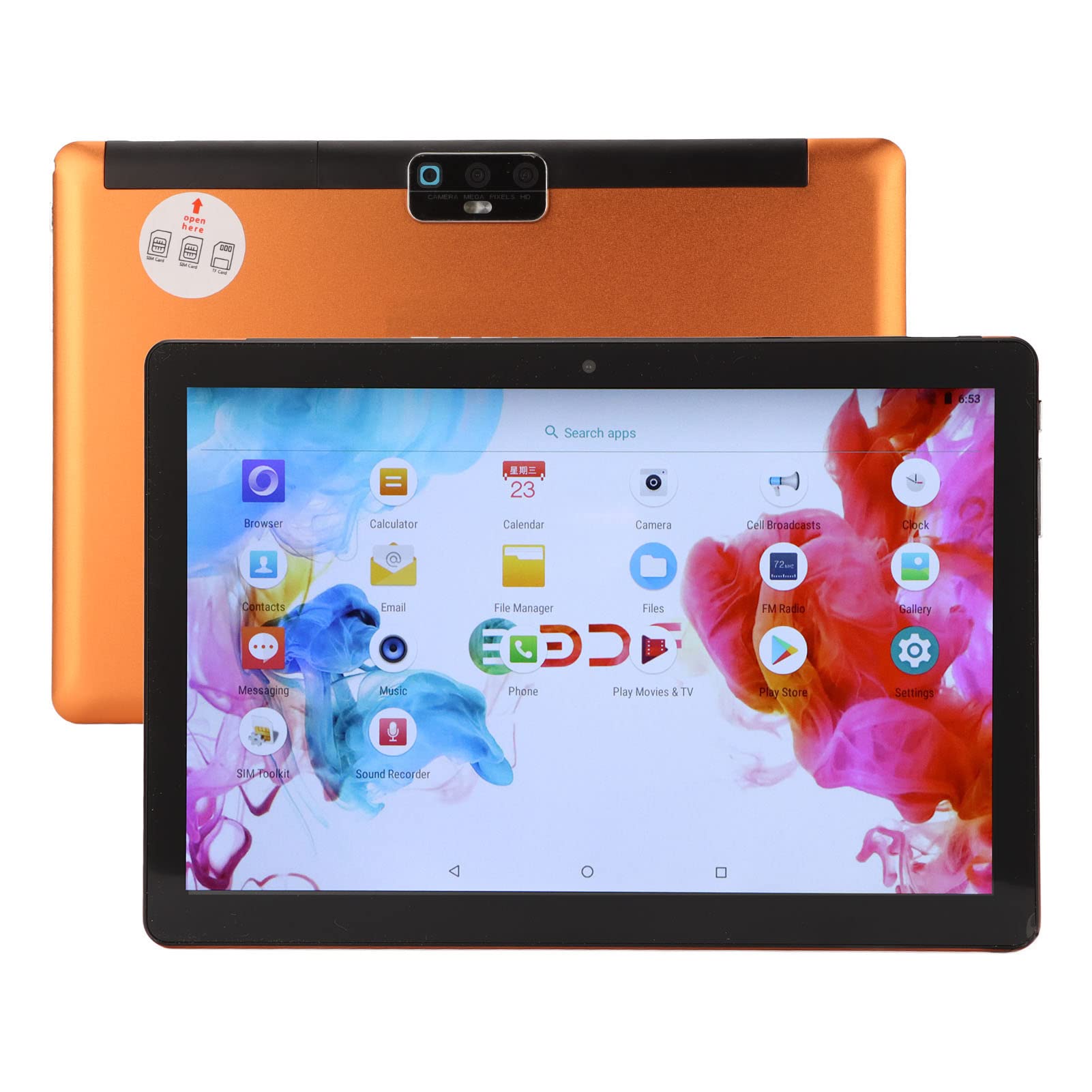 MAVIS LAVEN HD Tablet, 10.1 Inch Tablet 1280x800 100‑240V 10.1in IPS LCD 4GB RAM 64GB ROM for Office (US Plug)