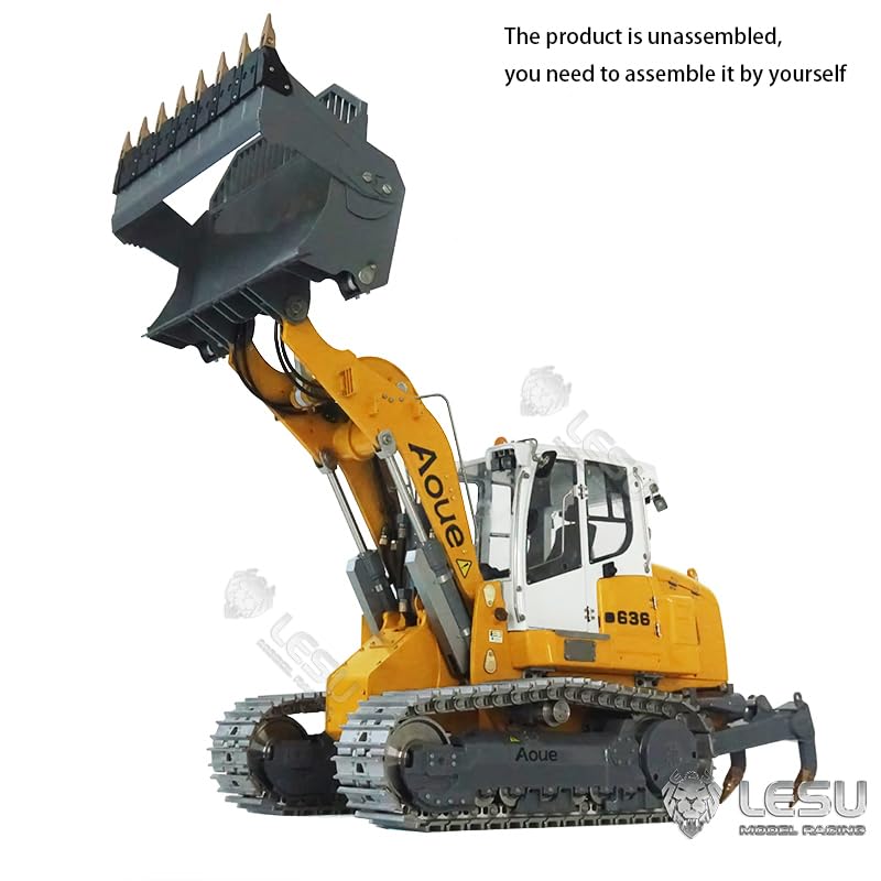 LESU 1/14 Metal Hydraulic RC Crawler Loader for 636 Upgraded Construction Vehicles KIT DIY with Openable Bucket Rear Hook Hobby Grade Model