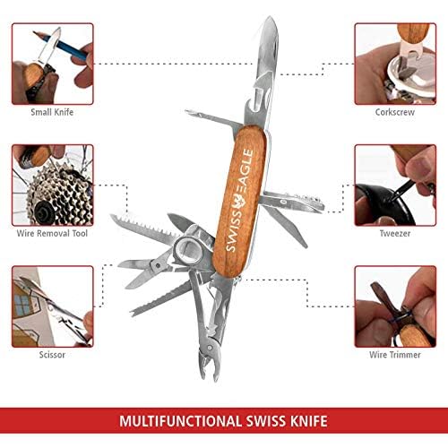 Swiss Eagle Classic Multi-Tool Army Knife - Packs 30 Tools In Your Pocket