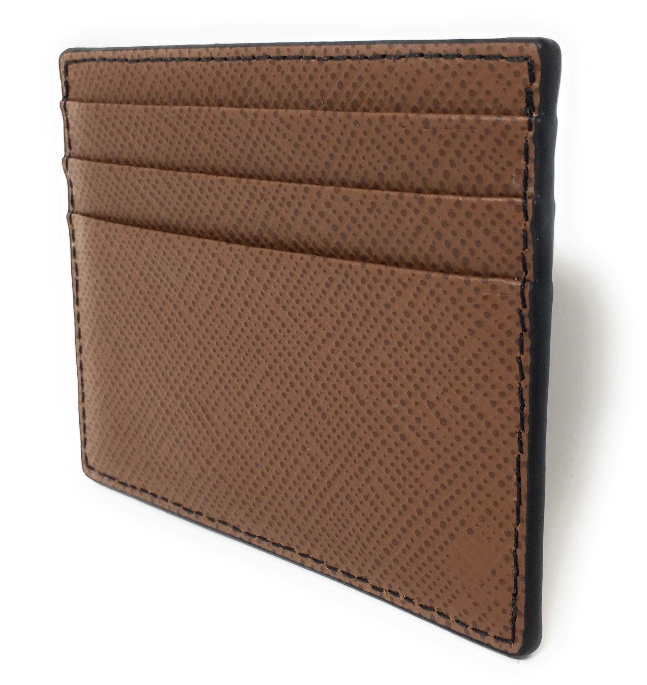 Michael Kors Mens Slim Leather Card Case Wallet, Luggage Saff, Small
