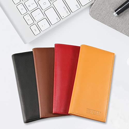 LYOOmaLL Leather Checkbook Cover for Personal Checkbook, Checkbook Cover For Women & Men, RFID Blocking Checkbook Holder Wallet for Duplicate Checks