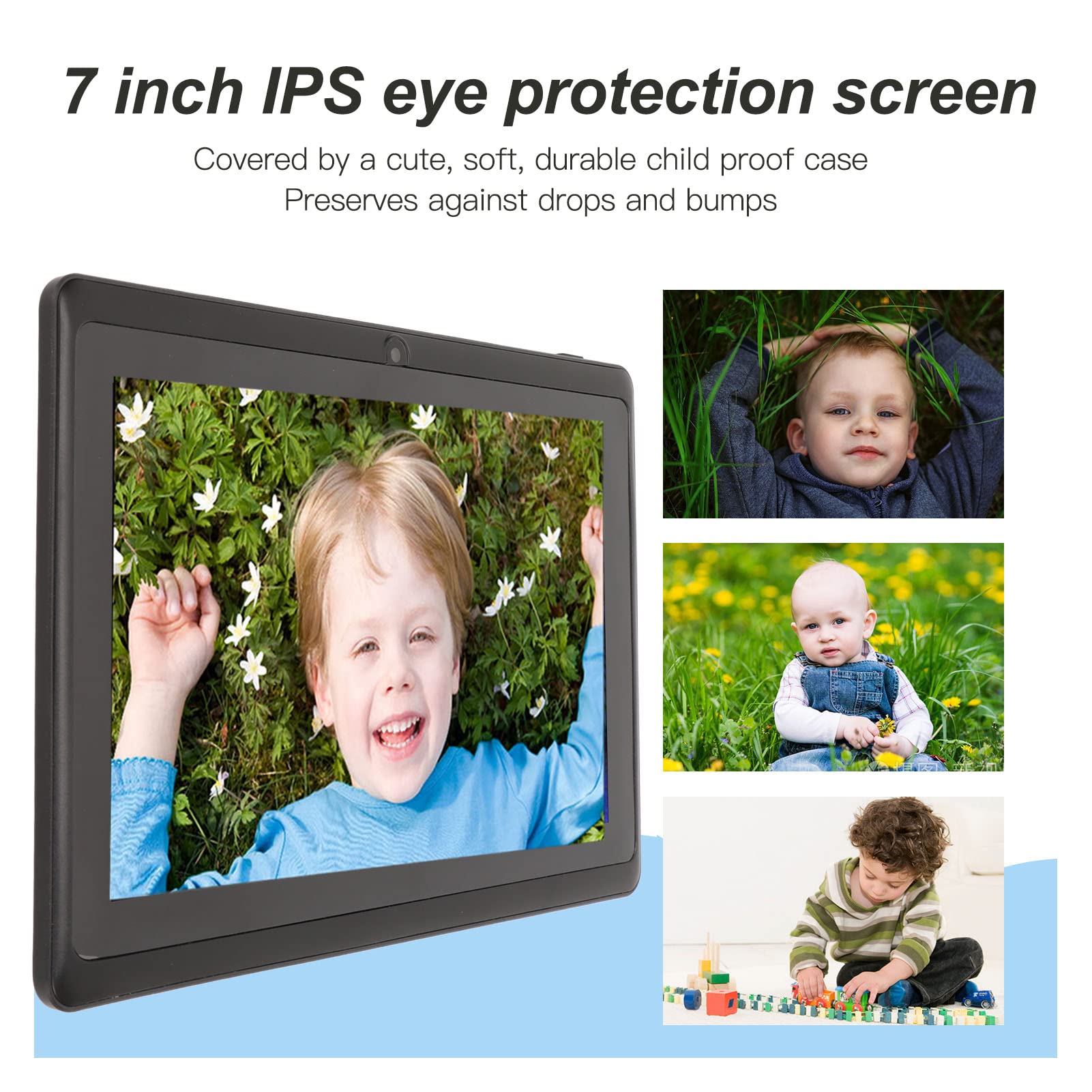 MAVIS LAVEN Kids Tablet, Kids Learning Tablet, 7 Inch HD Screen, Eye Protection Screen, 1GB RAM, 8GB ROM for Working and Traveling (US Plug)