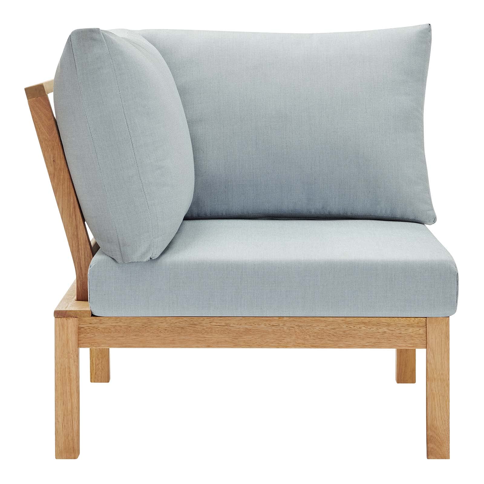 Modway EEI-3694-NAT-LBU Freeport Corner Chair, Natural Light Blue