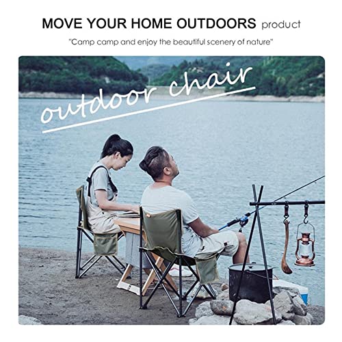SMKOOP Folding Camping Chair Sturdy Folding Camp Chair Fishing Chair with Storage Pockets Thicken Fishing Stool