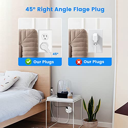 Retractable Power Strip, 6ft Extension Cord Retractable Power Strip Surge Protector with 4 Outlets 2 Smart USB Ports and Hook, Portable & Neat for Travel/Home/Office (White)