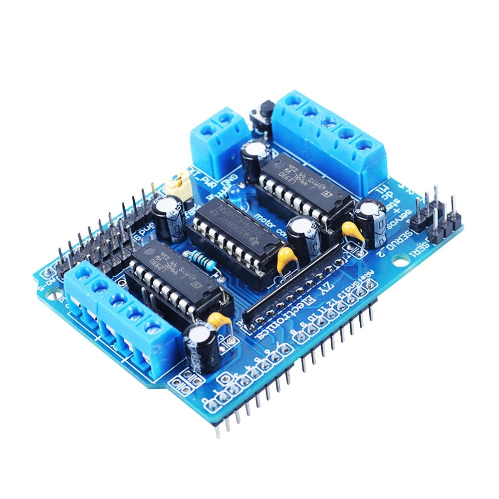 Treedix 2pcs Compatible with Arduino Motor Driver Expansion Board Motor Control Shield L293D Motor Board Robot Development for Beginners