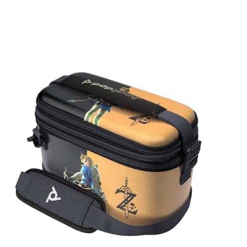 PDP Gaming Officially Licensed Switch Pull-N-Go Travel Case - Zelda Breath of the WIld - Semi-Hardshell Protection - Protective PU Leather - Holds 14 Games - Works with Switch OLED & Lite