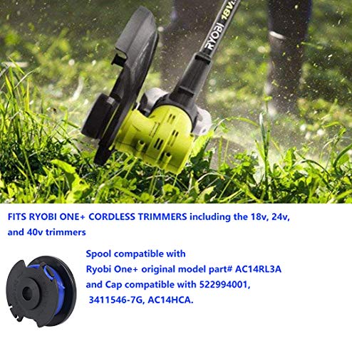 LEIMO KPARTS 0.065 String Trimmer Spool Line for Ryobi One+ AC14RL3A , 0.065" Autofeed Replacement Spools for Ryobi 18V, 24V, and 40V Cordless Trimmers (7 Pack)