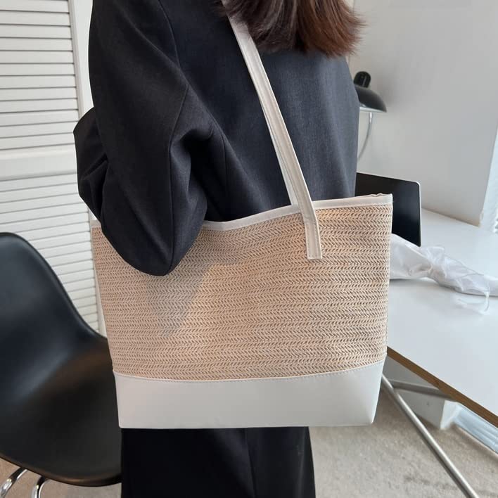 SFMZCM Large-Capacity Bag Women's Summer Casual Bag Commuting Shoulder Bag Basket Tote Bag for Women (Color : E, Size : 1)