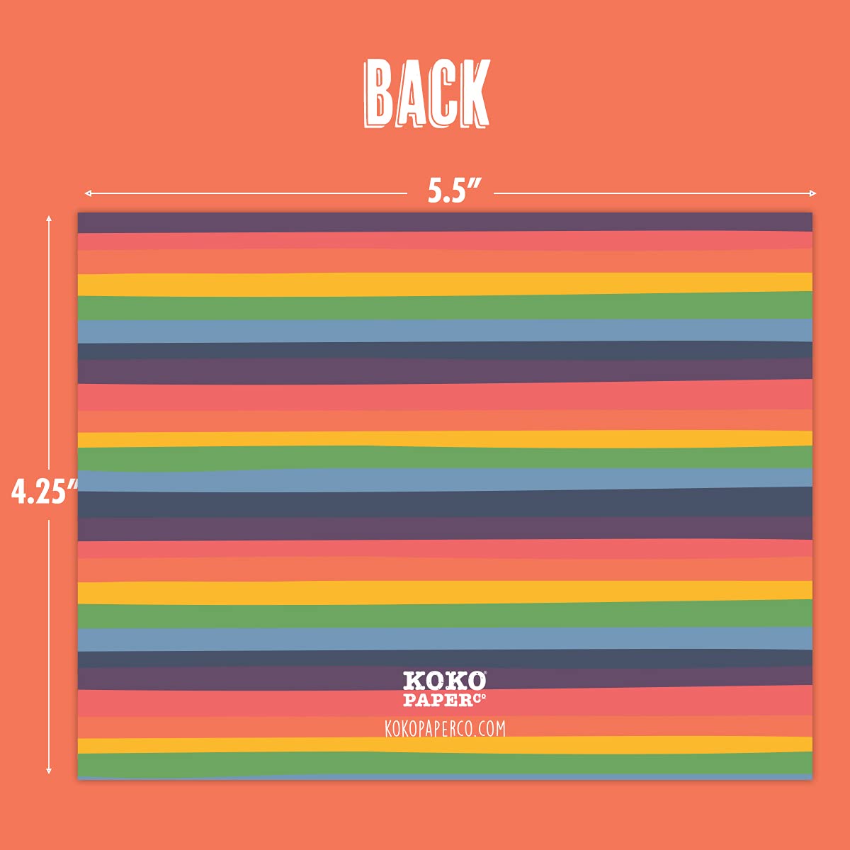 Koko Paper Co Rainbow Thank You Cards | 25 Flat Cards and 25 Bright White Envelopes | Printed on Heavy Card Stock.