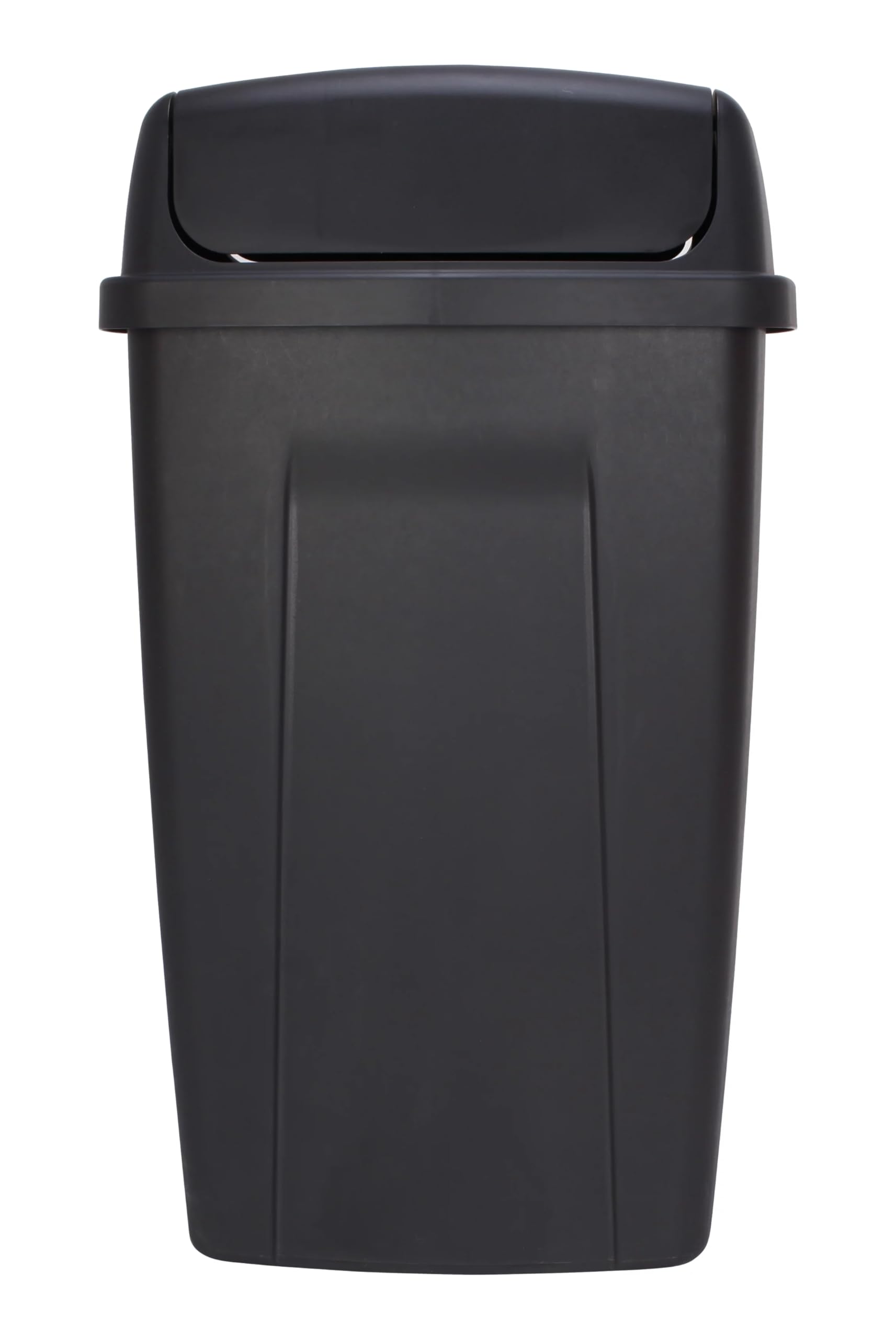 YLMZA 13 Gallon Trash Can, Plastic Swing Top Kitchen Garbage Trash Can, Black