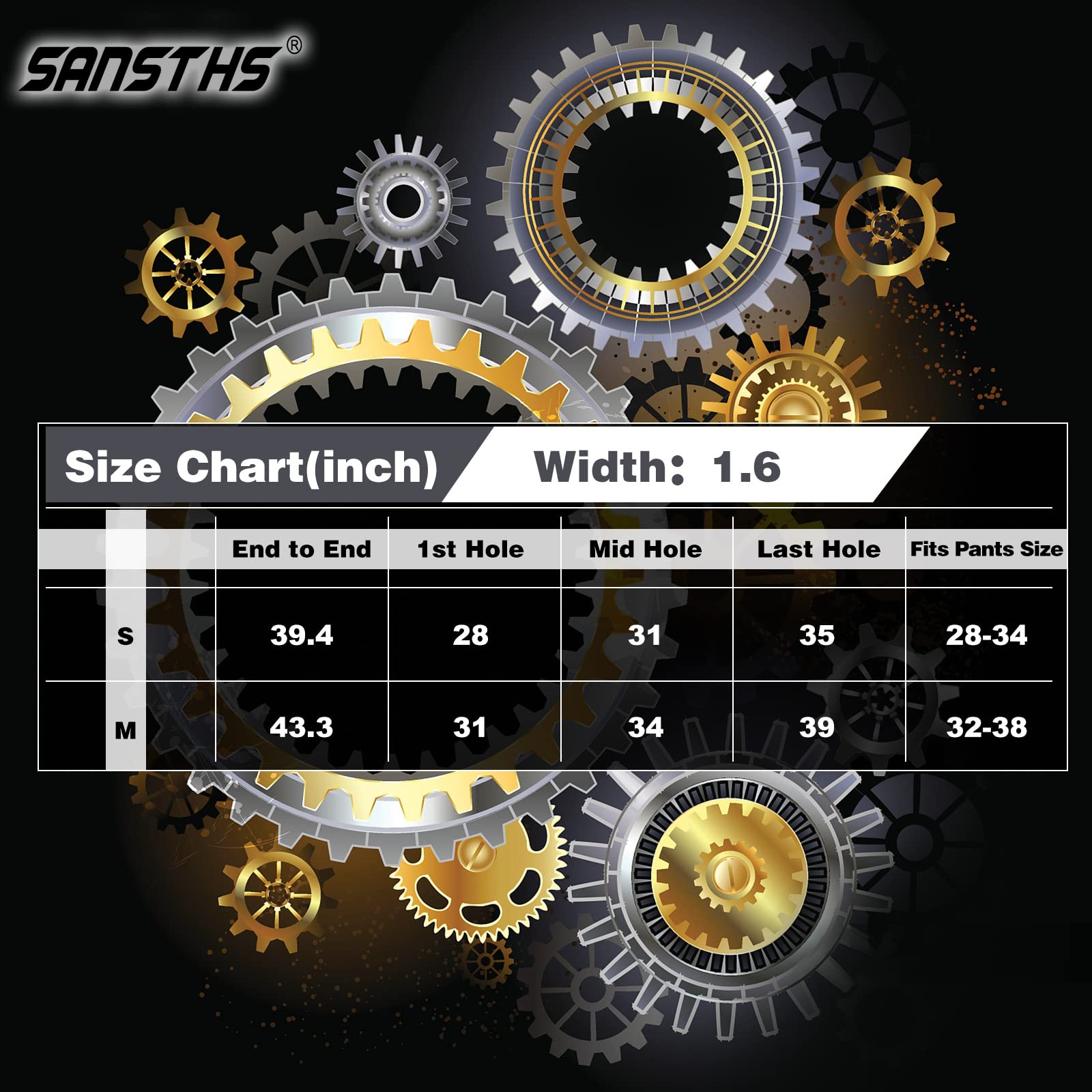 SANSTHS Rivet Belts for Women Men Black Studded Gothic Belt Punk Belt with Metel Buckle for Jeans Hip Hop, Black S