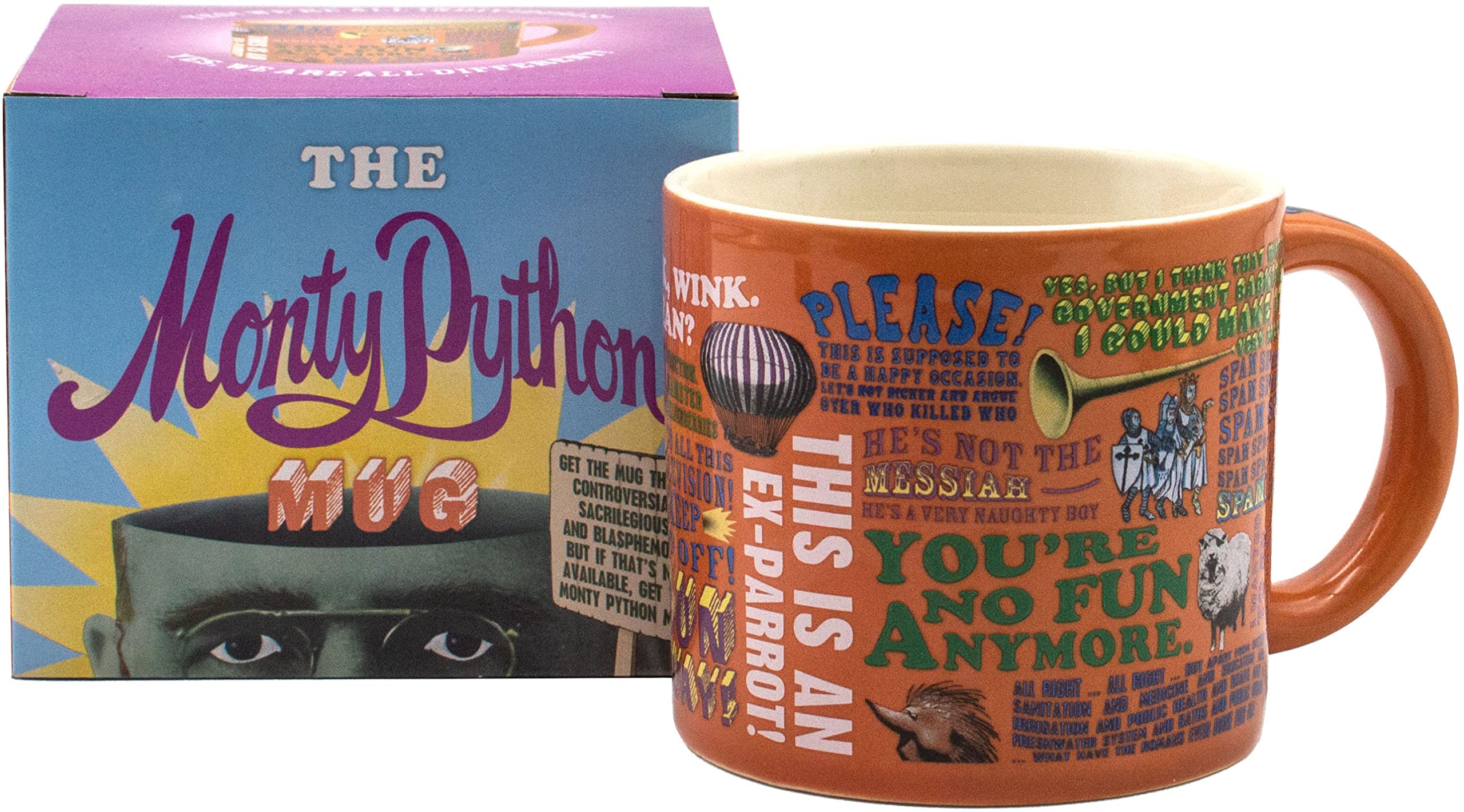 Monty Python Quotes Coffee Mug - Quotes from The Flying Circus as Well as Monty Python's Best Movies - Comes in a Fun Gift Box - by The Unemployed Philosophers Guild, 12 ounces