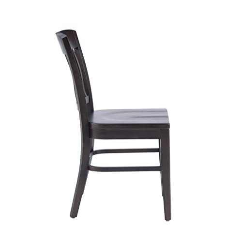 Linon Dark Brown Audrey Slatted Back Fully Assembled Set of 2 Side Chair, Dining Height