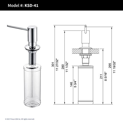 Kraus KHU32-2620-41CH 31 ½ Inch Chrome Combo with Pax Zero-Radius Handmade Undermount Bowl 16 Gauge Stainless Steel Sink and Oletto Single Handle Pull Down Kitchen Faucet with Soap Dispenser