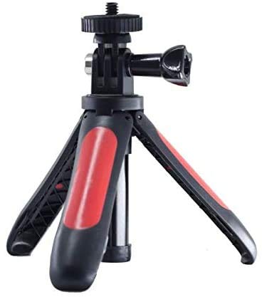 Mojosktch Mini Tripod 3 in 1 Extension Pole Mini 360 Rotation Desktop Tabletop Stand and Selfie Stick Compatible with All GoPro Models, Insta360 ONE X, DJI and Other Action Cameras(Red)