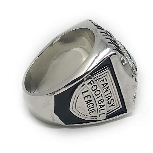 Legacy Rings Fantasy Football Championship Ring Silver Plated Award for League Winner 2017, 2018, 2019, with Display Case (2020)
