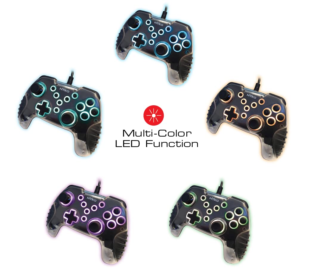 Nyko Air Glow - LED Fan-Cooled Wired Controller for Switch - LED Light Show and Hand Cooling Fan - Wired 10Ft Cable - Nintendo Switch