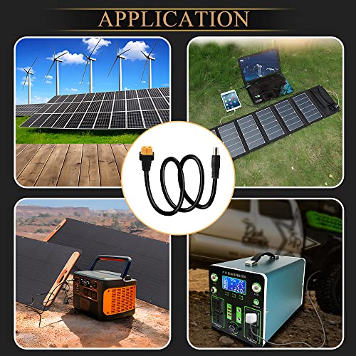 QIANRENON DC 7.9mm×0.9mm to XT60 Lithium Battery Charging Cable,DC 7909 Male to XT60 Female Solar Panel Connection Cable 12V-24V,14AWG,for Lithium Battery Pack,Portable Solar Generator,1.5m/4.9ft
