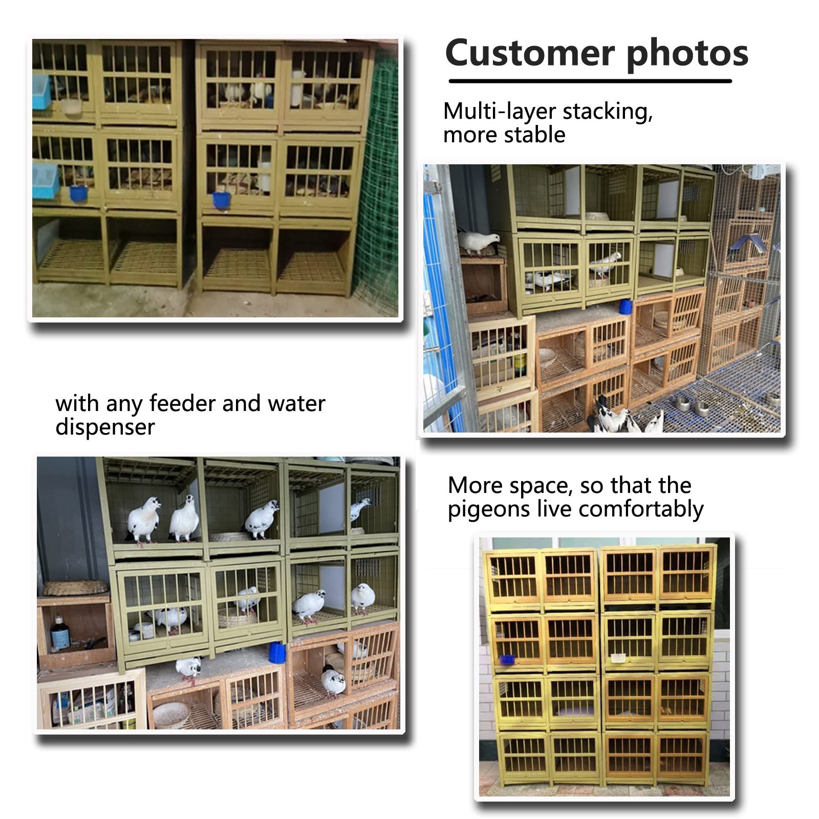 Pigeon Cage Plastic Pigeon Pairing Cage Bird Cage Pigeon Nest Box Carrier Combination Package Nest Solid Nest Rest and Pairing 32in