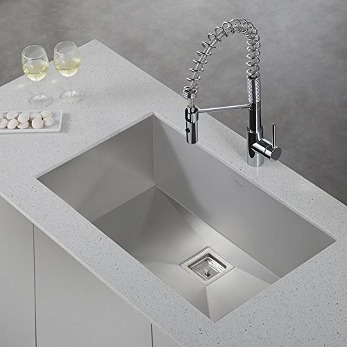 KRAUS Pax 31 1/2-inch 16 Gauge Undermount Single Bowl Stainless Steel Kitchen Sink, KHU32