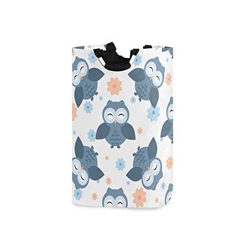 xigua Collapsible Large Laundry Basket with Handles Waterproof Laundry Hamper Dirty Clothes Basket Foldable Washing Bin(Owl (10))